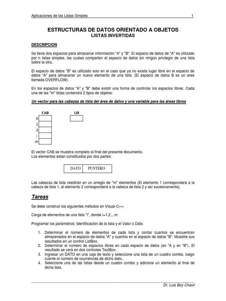 3 TRABAJO DE LISTAS SIMPLES Unico | PDF | Estructura de datos de matriz | Objeto (informática)