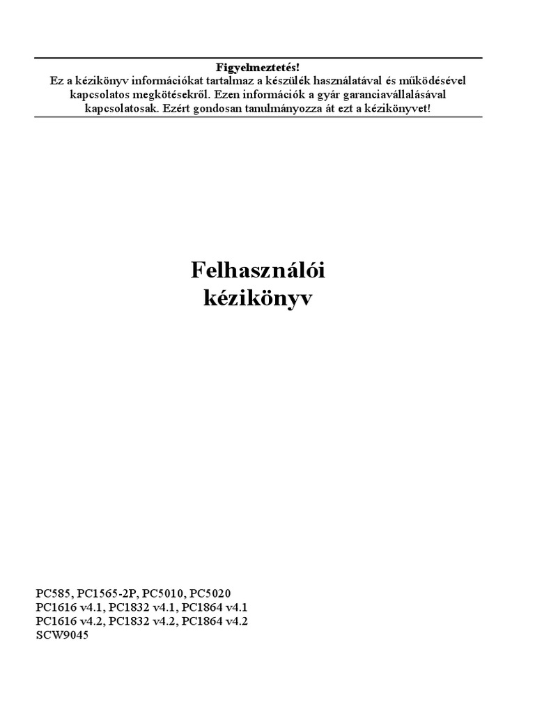 DSC 1616 Szeria Kezelesi Leiras | PDF