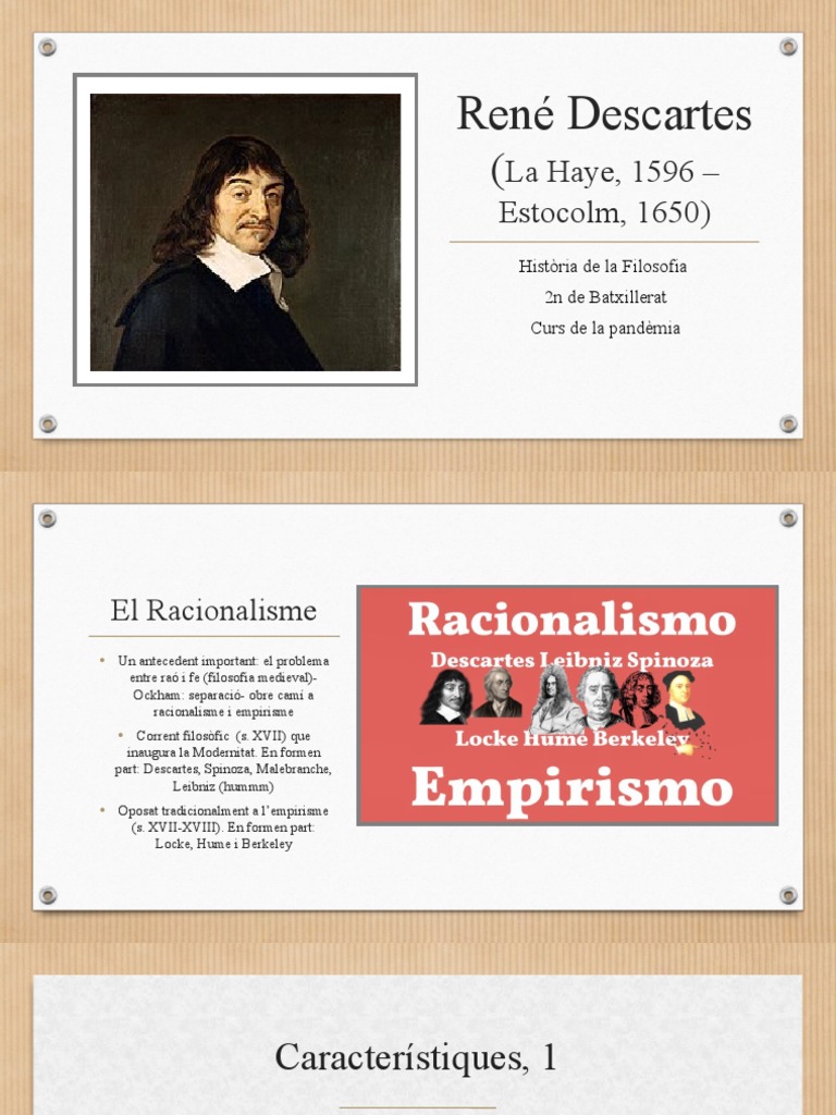 El Racionalisme Cartesià - Presentació I Activitats | PDF