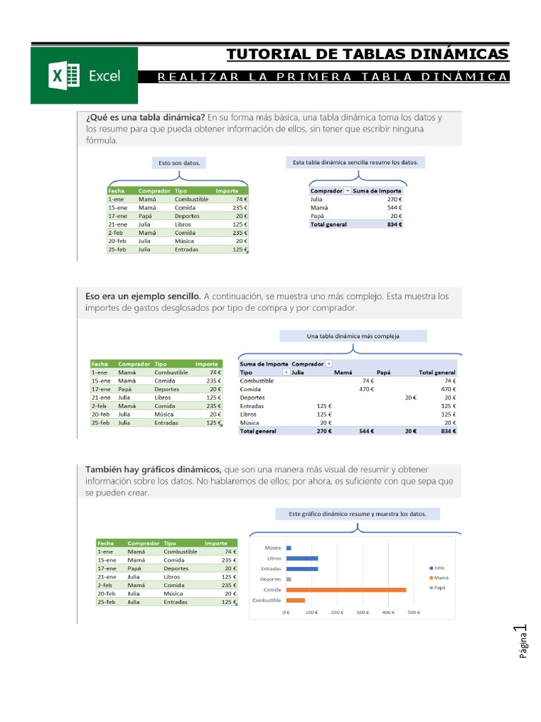 Tutorial de Tablas Dinámicas en Excel | PDF