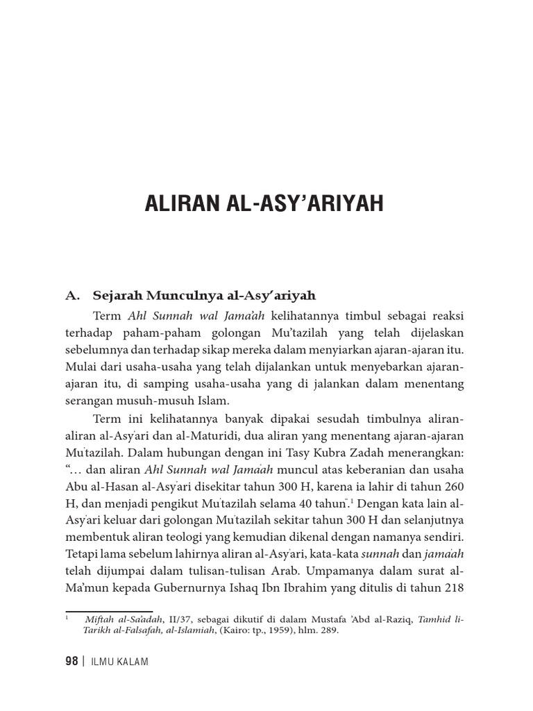 Aliran Asy'ariyah | PDF