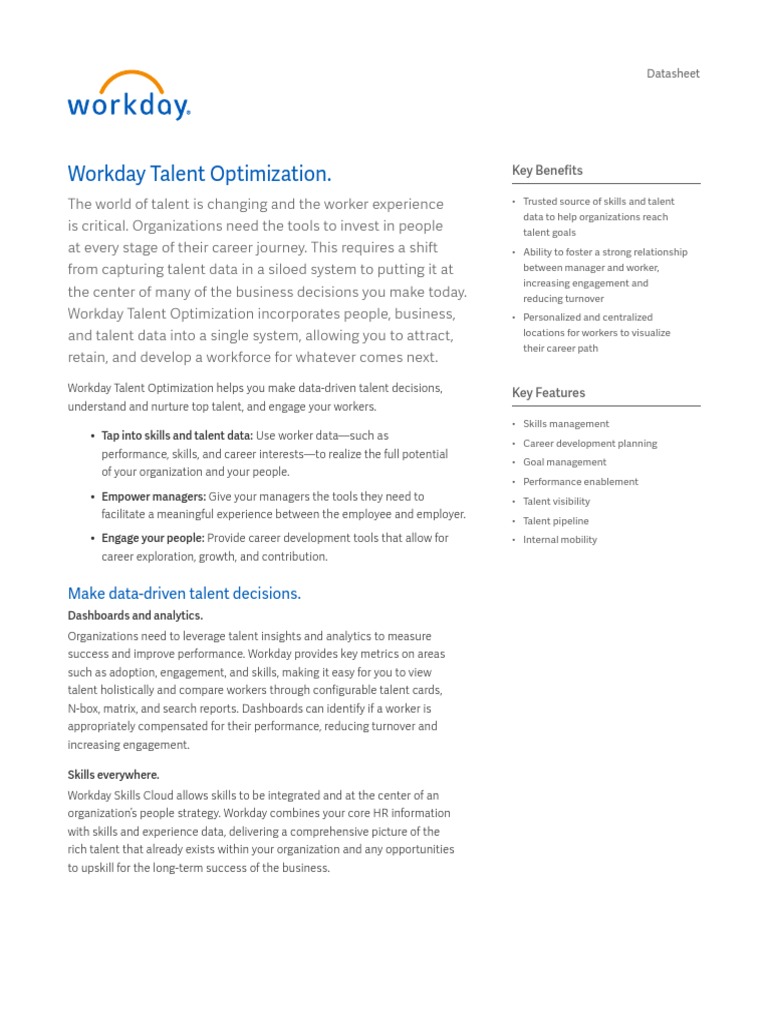 Datasheet Workday Talent Management | PDF | Communication | Economies