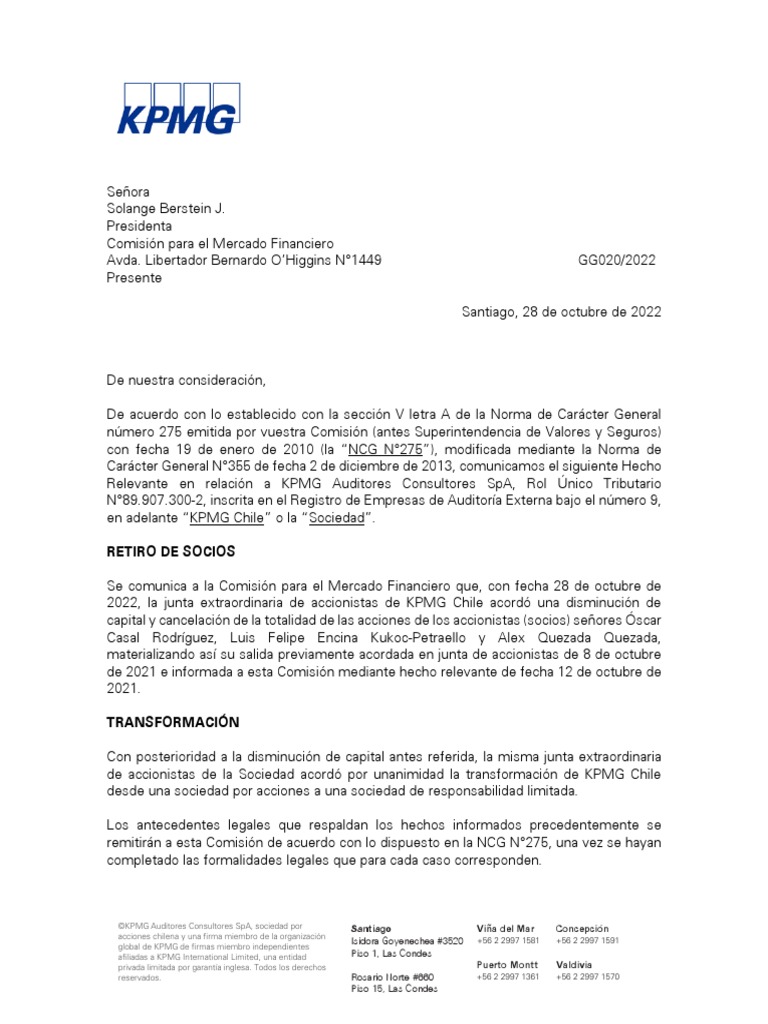 KPMG Ltda | PDF | Chile