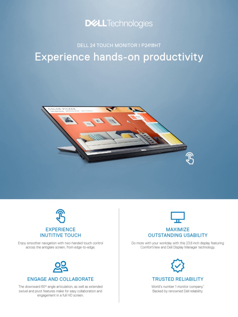 Dell 24 Touch Monitor p2418ht Product Data Sheet | PDF | Computer ...