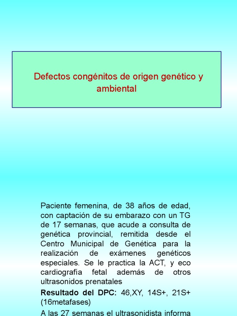 0-Conferencia Defectos Congénitos | PDF | El embarazo | Enfermedades y ...