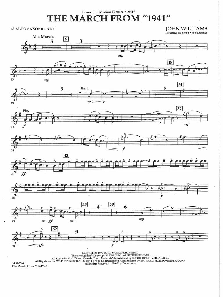 The March From 1941 Altosax 1 | PDF
