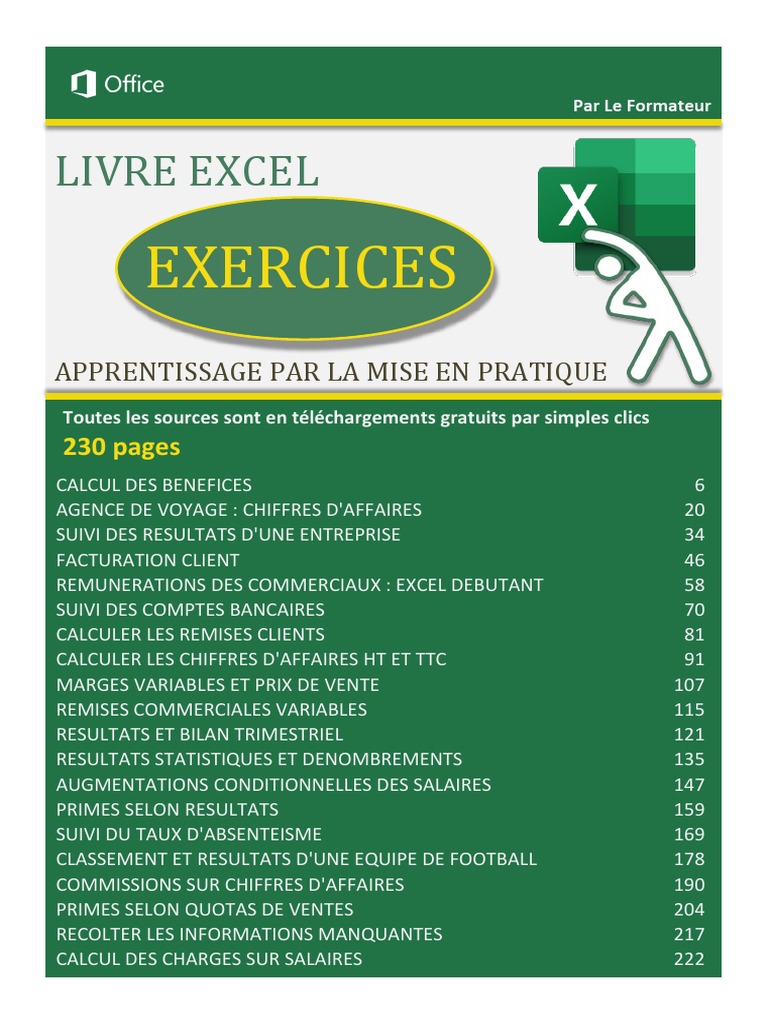00 Le Livre Des Exercices Excel | PDF | Microsoft Excel | Somme ...