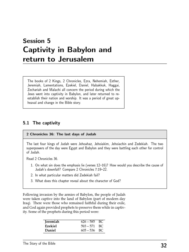 Captivity in Babylon and Return To Jerusalem: Session 5 | Download Free ...