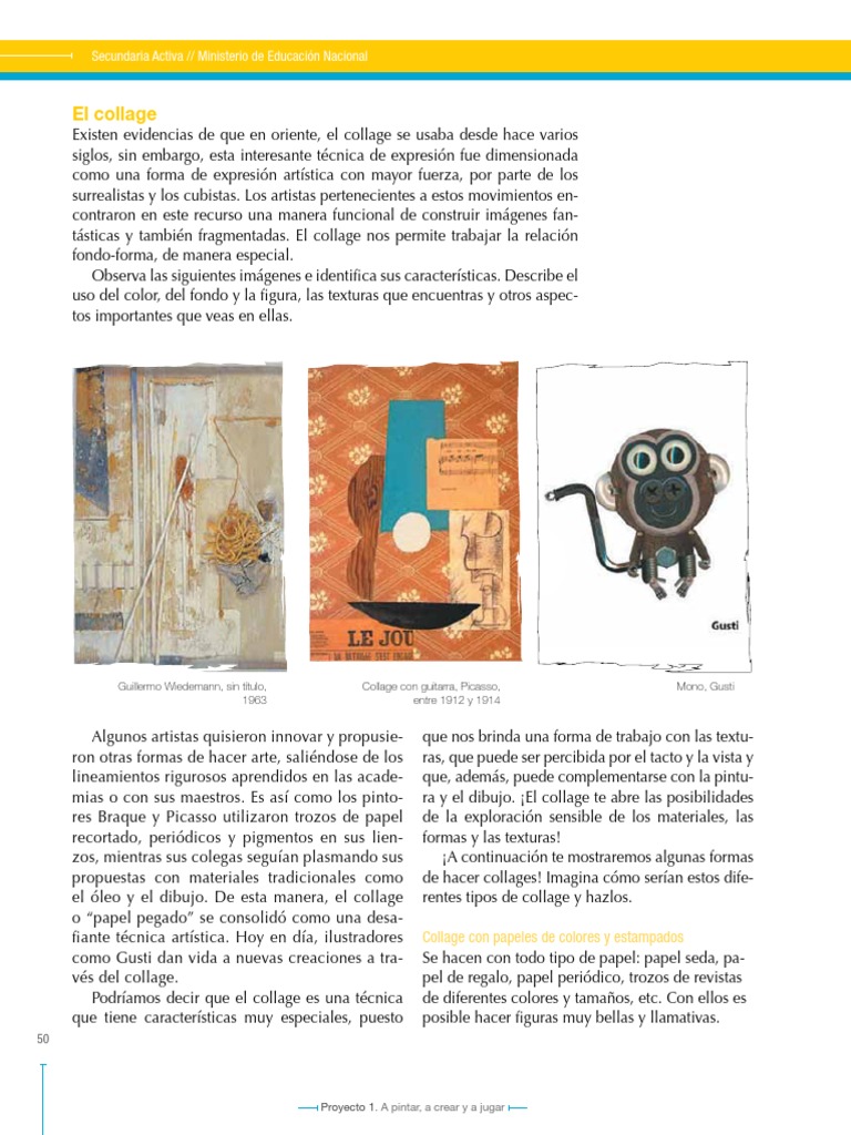 ART Visuales 50 | PDF | Collage | Pablo Picasso