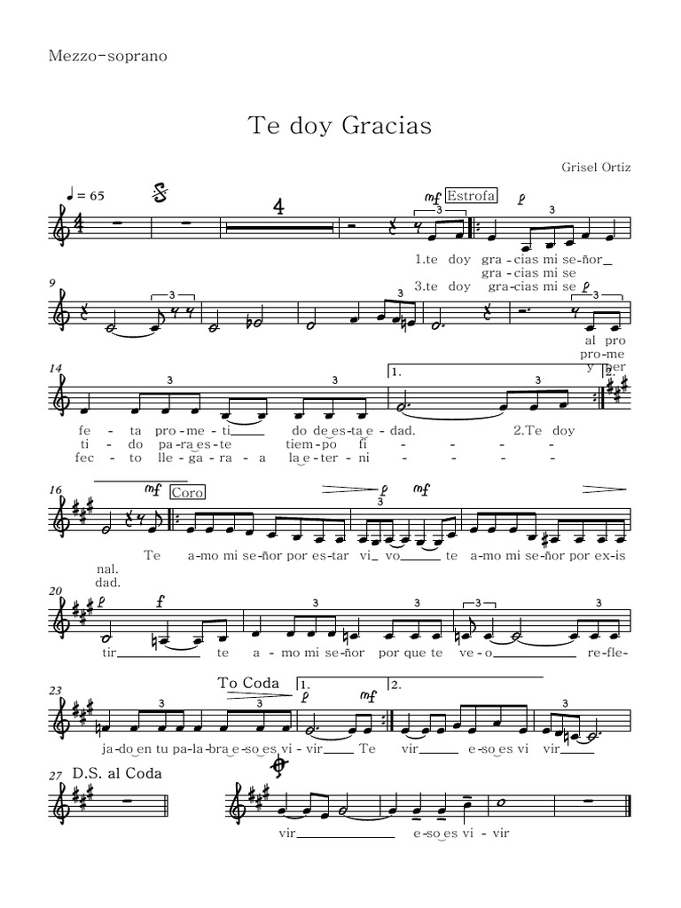 Te Doy Gracias 2 - Mezzo-Soprano | PDF