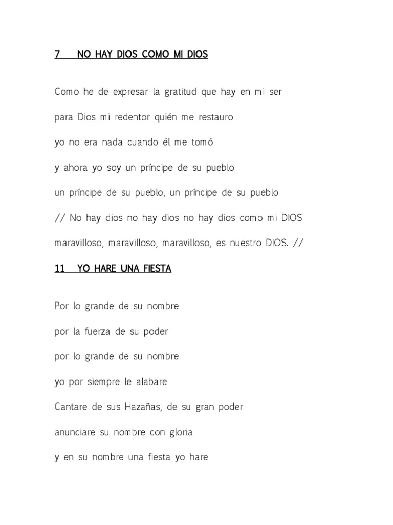 7no Hay Dios Como Mi Dios | PDF | Concepciones de dios | Creencia religiosa y doctrina