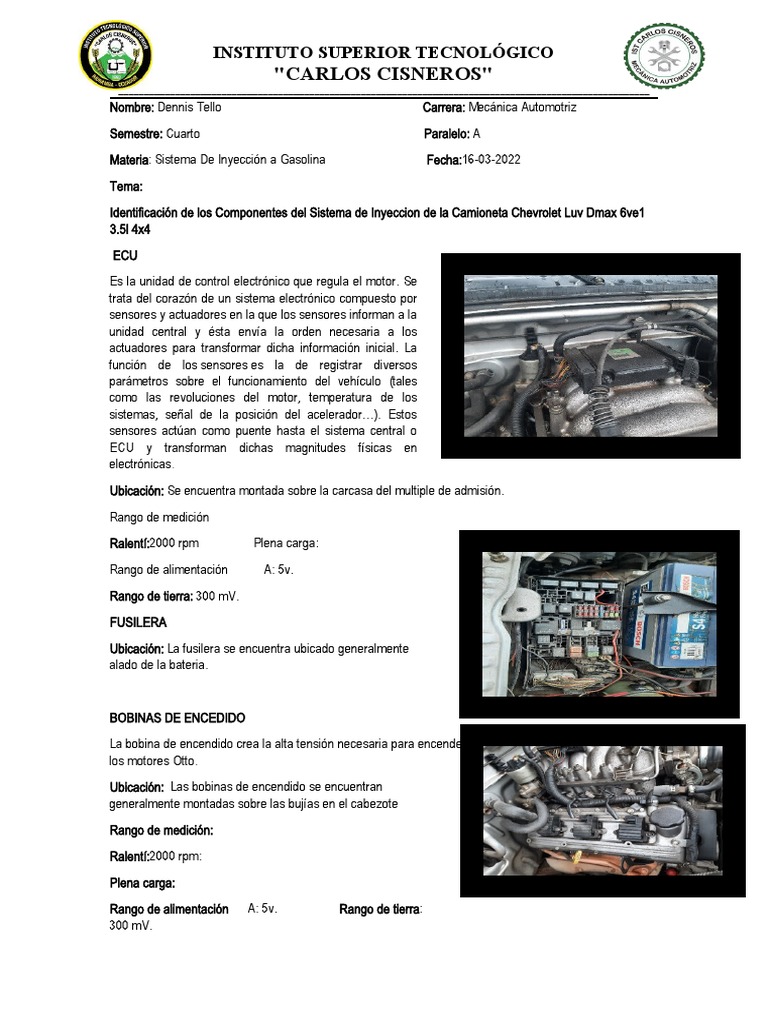 Luv Dmax 3.5L6 Evi | PDF | Inyección de combustible | Componentes