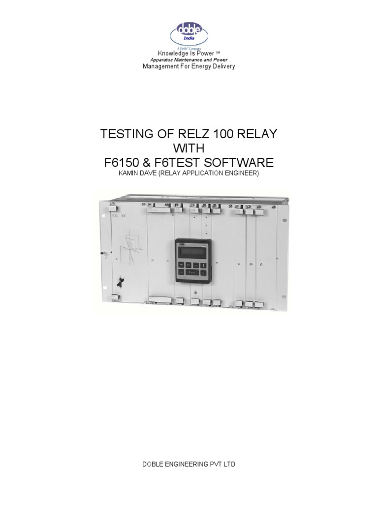 303.testing of Relz100 With F6150-Distpro | PDF | Relay | Electrical ...