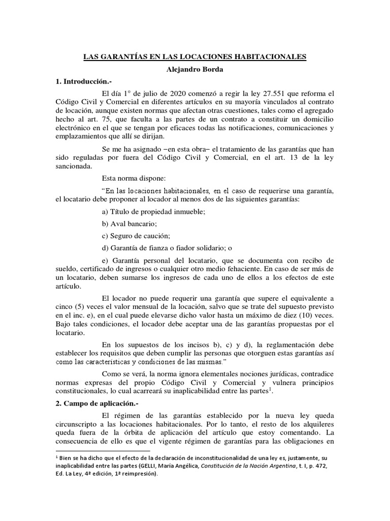 Garantias en Las Locaciones Habitacionales | PDF | Seguro | Garantía