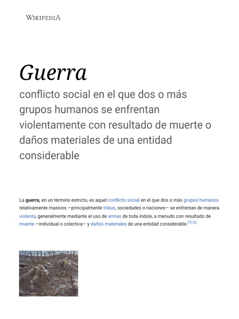 Definición y conceptos clave de la guerra | PDF | Conflictos ...
