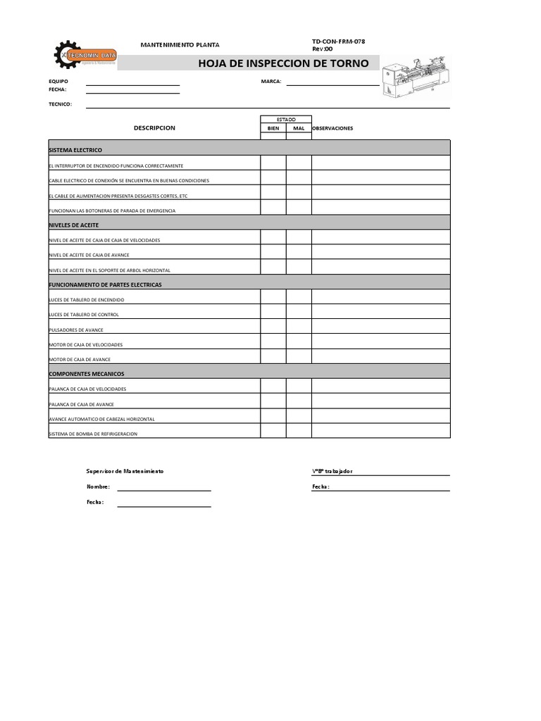 Check List Torno | PDF