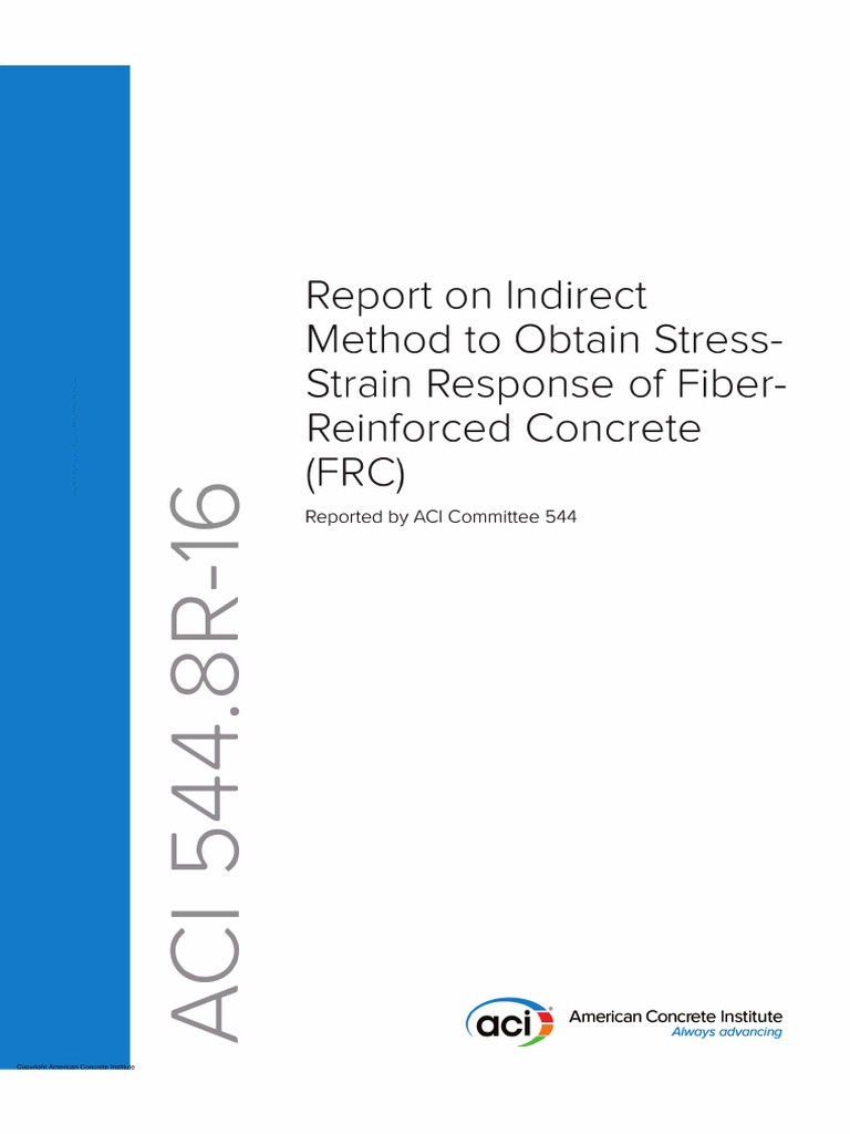 544.8r 16 Report On Indirect Method To Obtain Stress Strain Response of ...