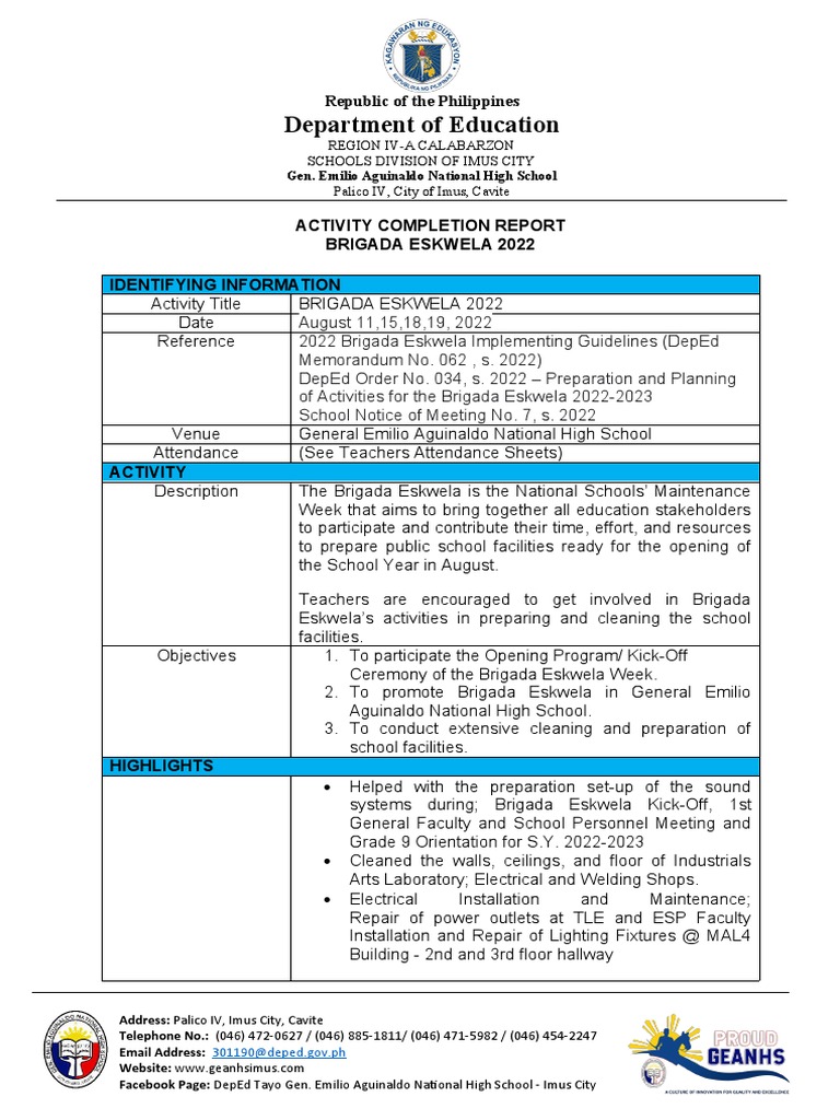 ACR BRIGADA 2022 Individual Accomplishment | PDF