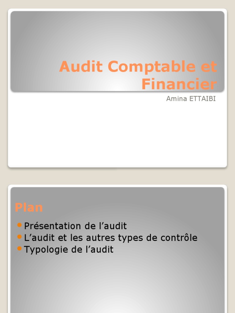 Audit Comptable Et Financier | PDF | Audit financier | Audit