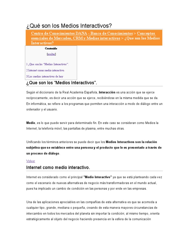 Qué Son Los Medios Interactivos | PDF | Internet | Publicidad