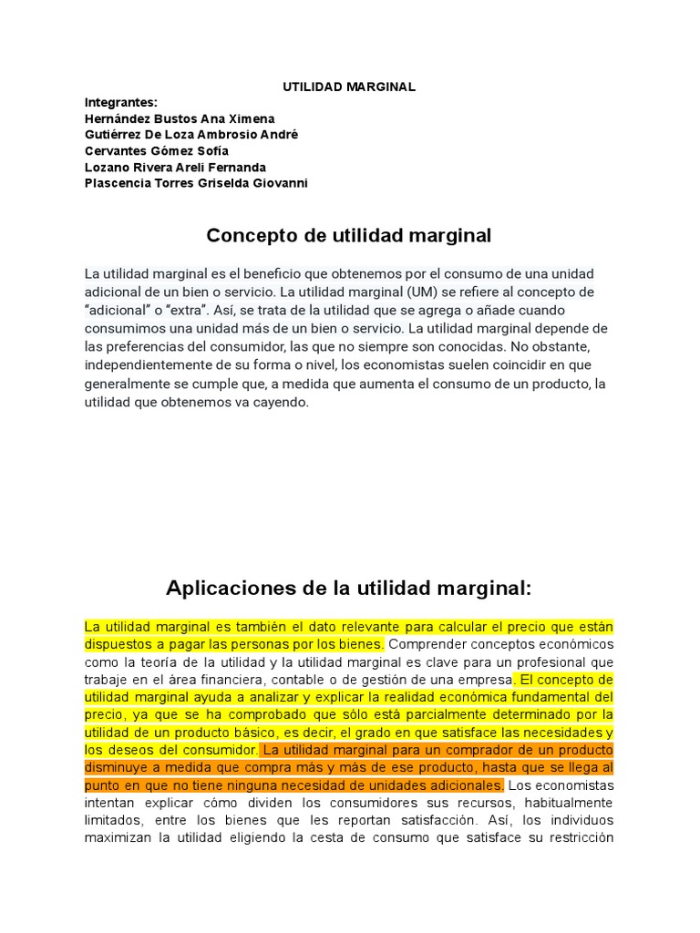 Utilidad Marginal | PDF | Utilidad marginal | Utilidad