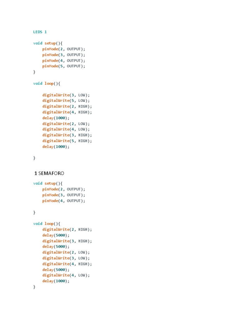 Semaforo en Arduino | PDF