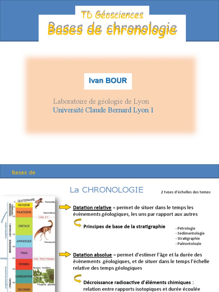 Bases de la Chronologie en Géologie | PDF | Géologie | Stratigraphie