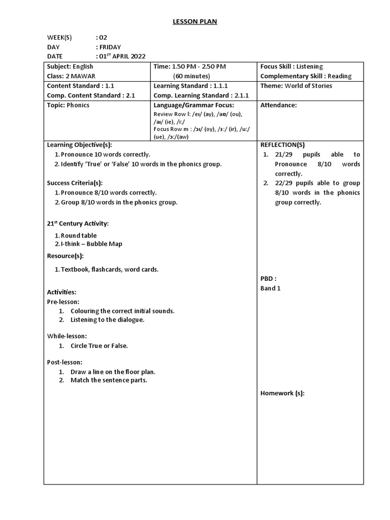 Language/Grammar Focus:: Lesson Plan | PDF | Karier & Perkembangan ...