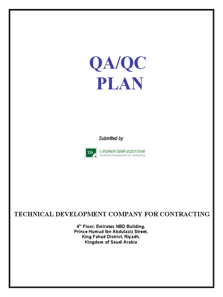 1.QA-QC Plan | PDF | Quality Management System | Specification (Technical Standard)