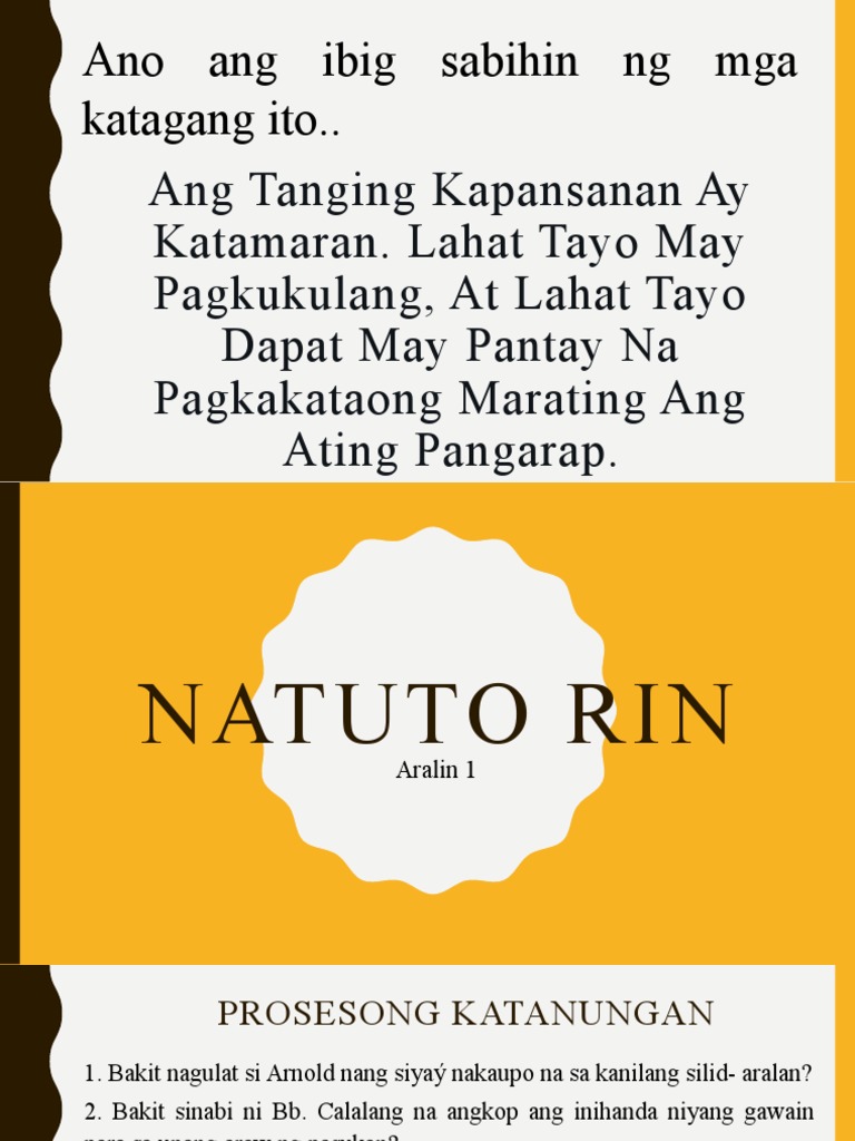Aralin 1 Natuto Rin | PDF