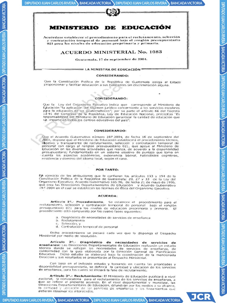 Acuerdo Ministerial No.1083 | PDF