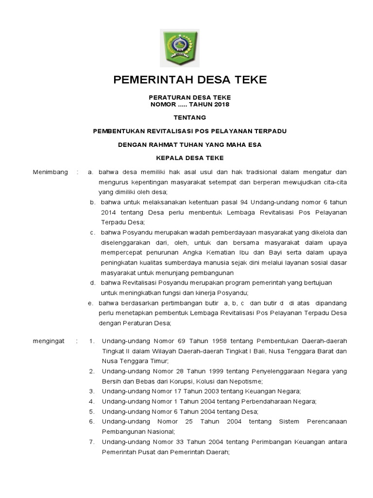 Perdes Posyandu Final | PDF