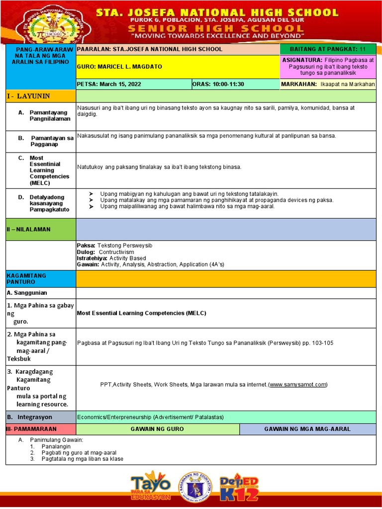 New Lesson Plan Final For COT Final | PDF