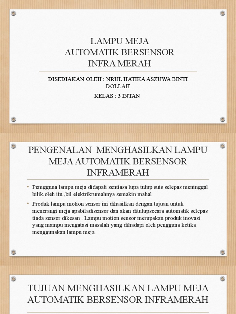 Lampu Meja Automatik Bersensor Infra Merah | PDF
