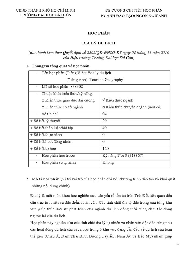 Dia Ly Du Lich | PDF