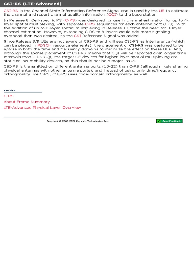 CSI-RS (LTE-Advanced) | PDF