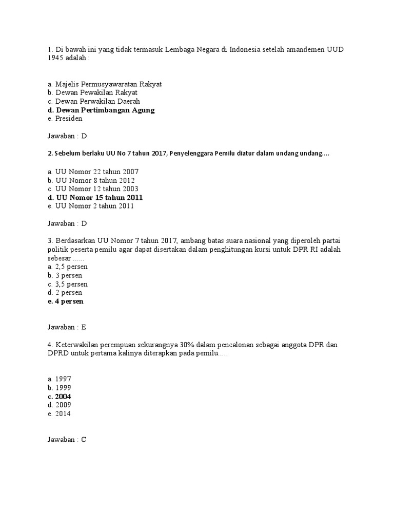 Soal PPK Kpps | PDF