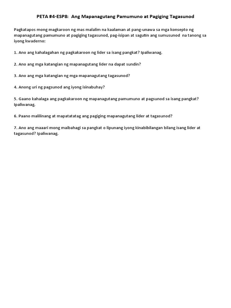 PETA4 EsP8 Q2 M4 | PDF
