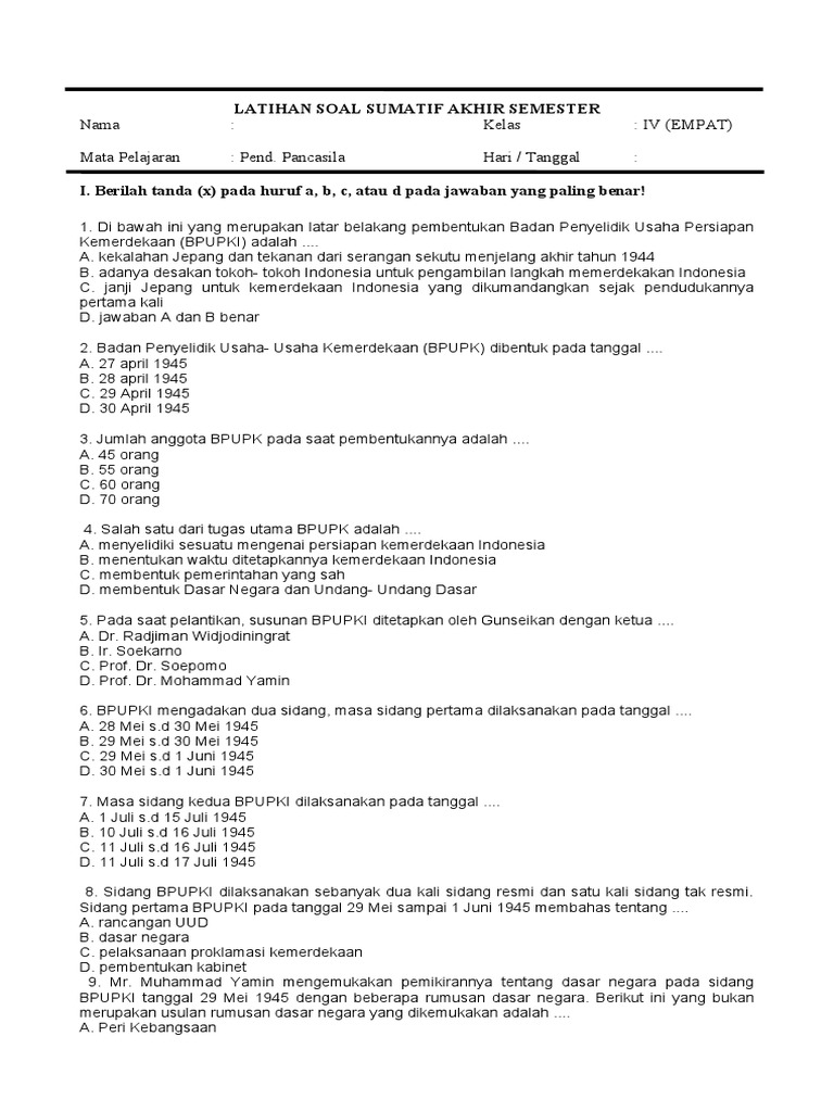 Latihan Soal PKN | PDF