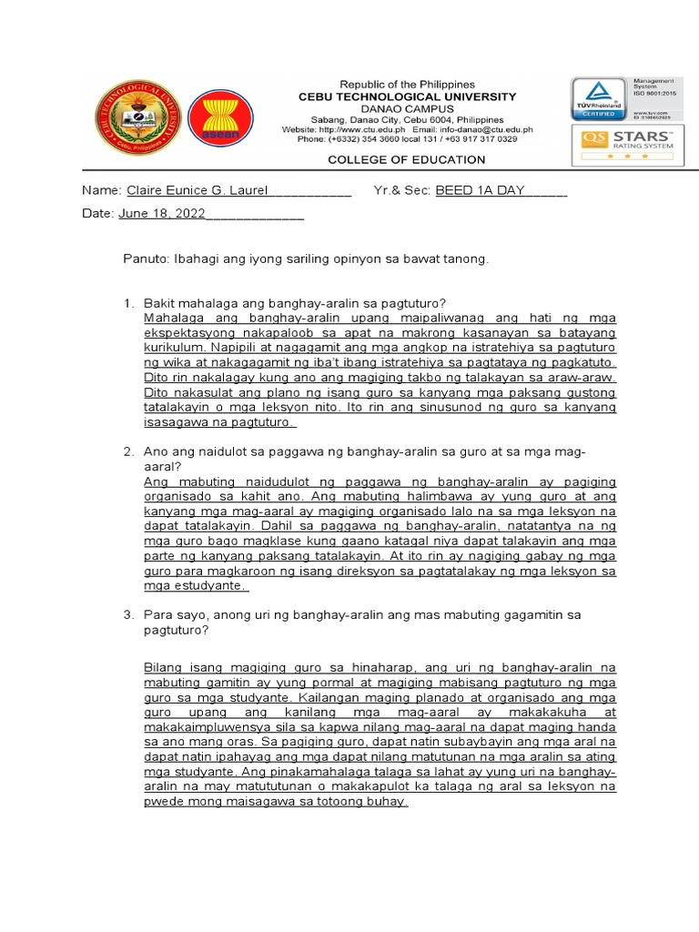 Activity Banghay-Aralin | PDF