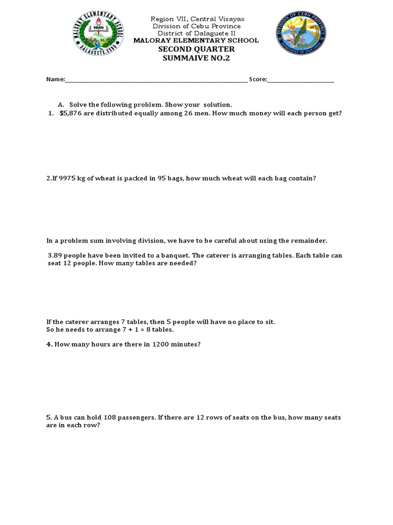 Summative 1Q2 | PDF | Mathematics | Applied Mathematics