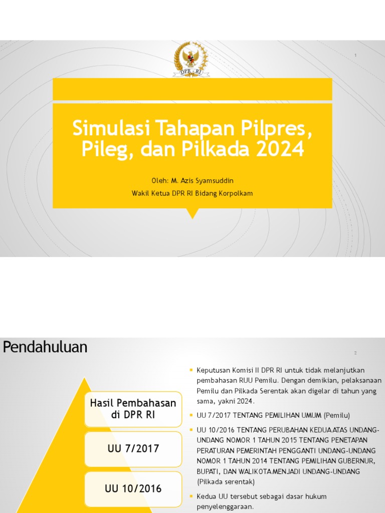 Tahapan Pilpre Pilkada | PDF