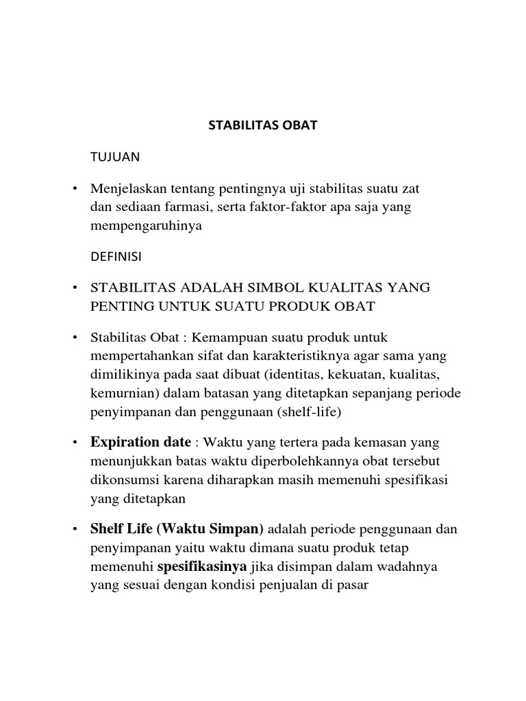 Stabilitas Obat Pdf