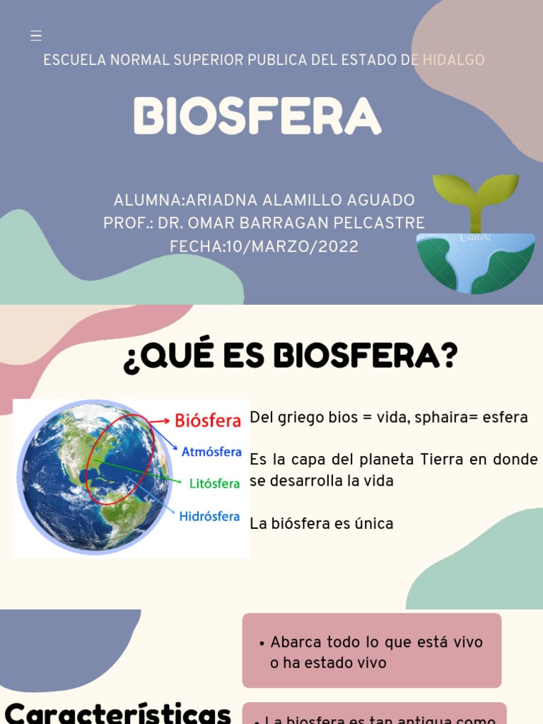 Presentacion Clase Biosfera | PDF | Tierra | Ciencias de la Tierra