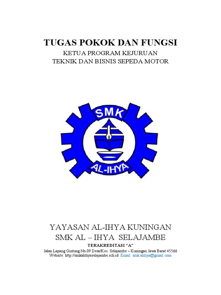 Tugas Pokok Dan Fungsi TBSM | PDF