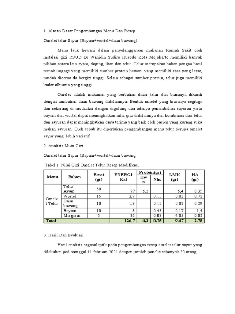 Pengembangan Menu Dan Resep | PDF
