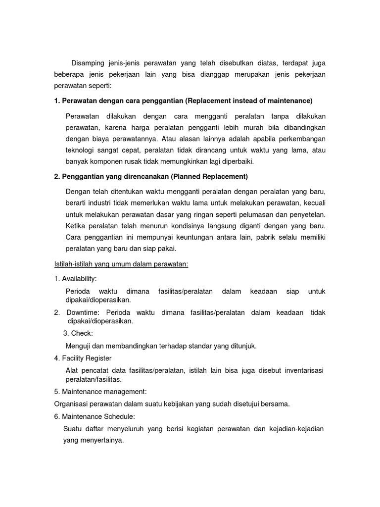 2c Handout Perawatan Dan Perbaikan Mesin 1 77 11 | PDF