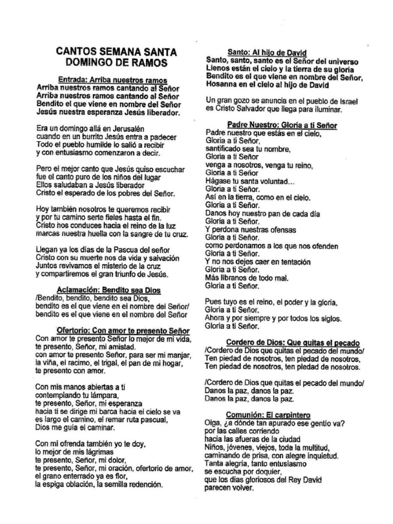 Cantos de Semana Santa | PDF