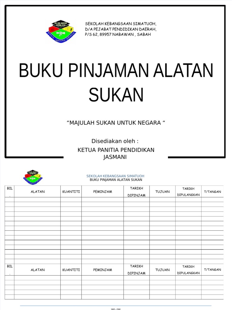 Dokumen - Tips Buku Pinjaman Alatan Sukan | PDF