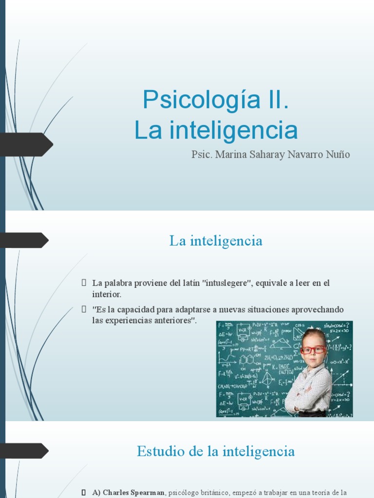 Psicología II La Inteligencia | PDF | Inteligencia | Cociente de inteligencia
